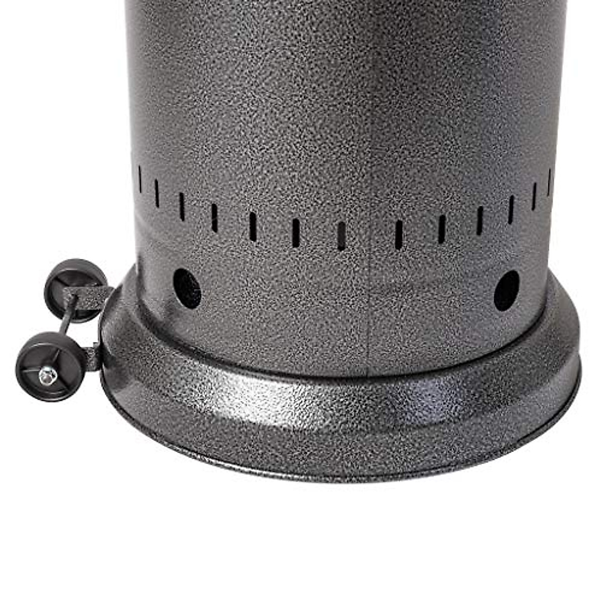 Fire Sense 62555 All Seasons Patio Heater With Wheels 46,000 BTU Output Piezo Ignition System Portable Outdoor Propane Heater Commercial Series Patio Heater - Hammered Platinum