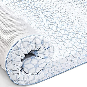 Mattress Topper Queen Size 2 Inch, Premium High-Density Memory Foam, Ventilated Design, Removable & Washable Cover, 10 Years Warranty