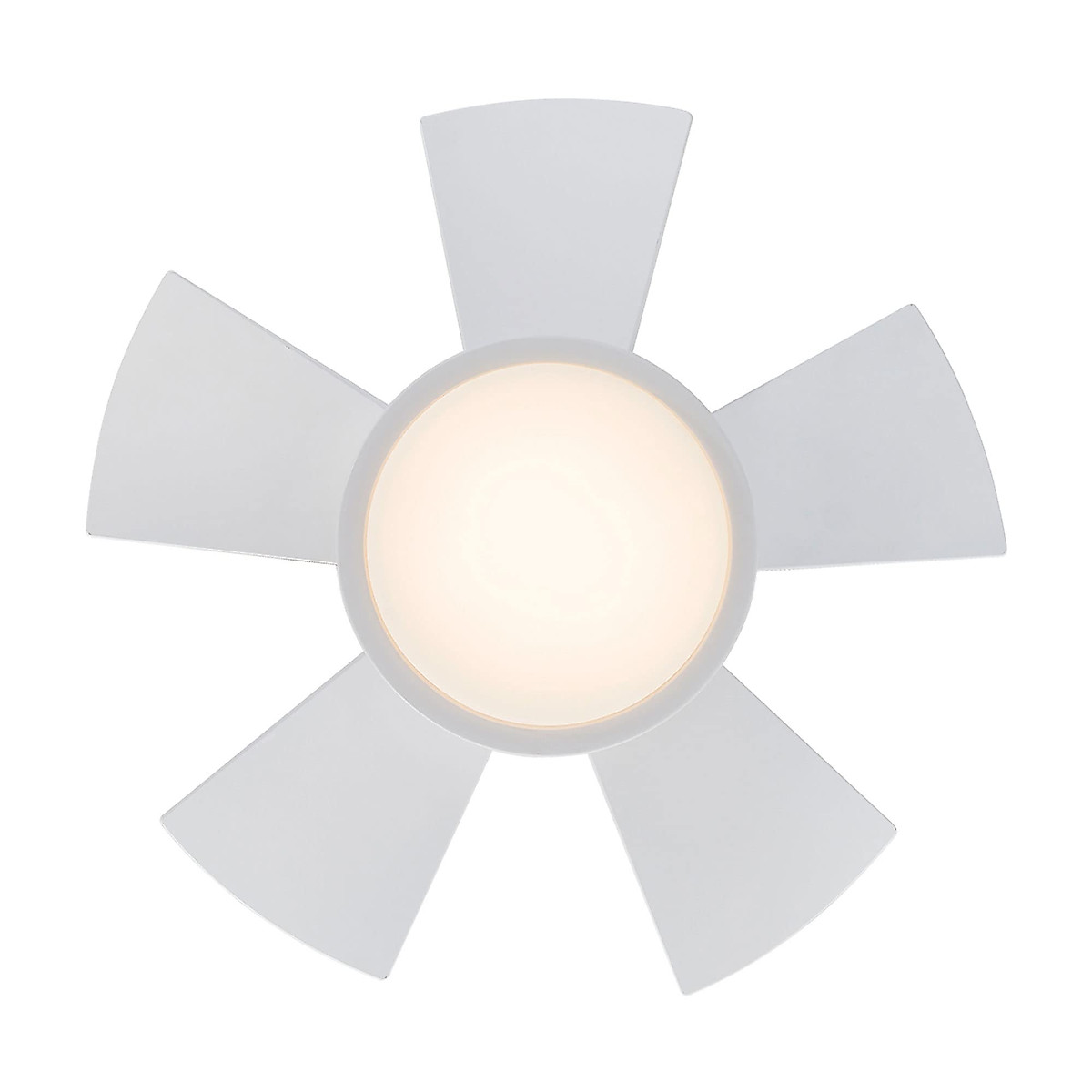 Vox Indoor and Outdoor 5-Blade 26in Smart Ceiling Fan in Matte White with 3000K LED Light Kit and Remote Control works with Alexa and iOS or Android App