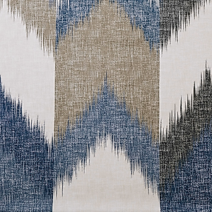 INK+IVY Alpine Shower Curtain Cotton Printed Modern Abstract Pattern Machine Washable Home Bathroom Decorations, 72x72, Navy