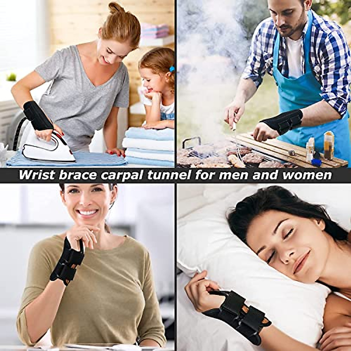 ABYON Copper Infused Carpal Tunnel Wrist Brace, Wrist Support for Arthritis,Tendonitis, Sprain, Repetitive Strain, Night Sleep Wrist Splint for Men and Women Fits Right&Left Hand