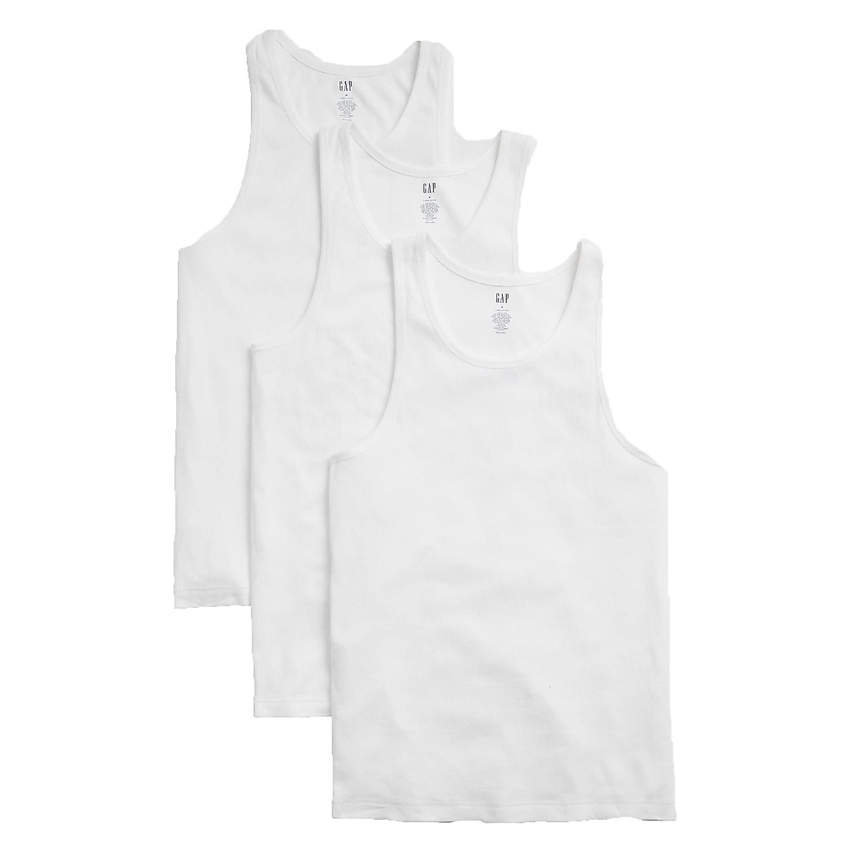 GAP Mens Tank Top (3-Pack) T Shirt, Optic White, Medium US