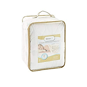 Beautyrest Cotton Blend Heated Mattress Pad Secure Comfort Technology - Luxury Quilted Electric Mattress Pad with Deep Pocket - 5-Setting Heat Controllers, King, White