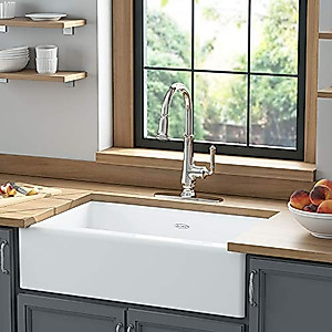 American Standard 77SB33220A.308 Delancey 33 x 22 Single Bowl Apron Front Cast Iron Kitchen Sink, 33 x 22 inch, Brilliant White