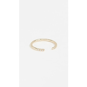 SHASHI Women's Ava Ring, Clear/Gold, 7