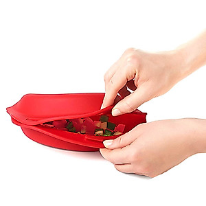 Microwave Accessories,Omelet Maker Microwave Omelette Egg Maker Silicone Omelette Tool Non Stick Roll Baking Pan Kitchenware Red
