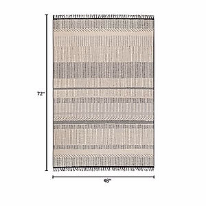 nuLOOM Indoor/Outdoor Modern Moroccan Megan Area Rug, 4' x 6', Grey