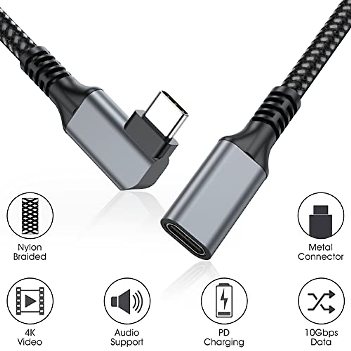 USB C Extension Cable 1FT, Type C Extender Cord USB 3.1(10Gbps) Male to ...