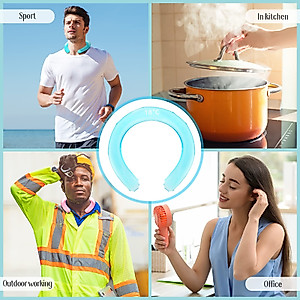 Neck Cooling Tube 2 Pcs Wearable Cooling Neck Wraps Reusable Neck Cooler Heat Cooling Cold Pack Summer Heat Relief for Summer Hot Flashes and Fever, Pink and Blue