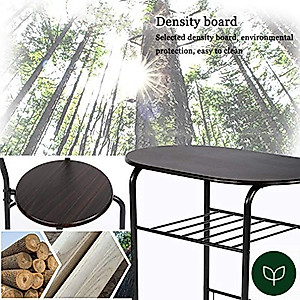 Dining Kitchen Table Dining Set Bar Breakfast Metal Frame 3 Piece Dining Room Table Set Table and Chair with 2 Chairs and Wine Rack