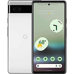 Google Pixel 6A 5G 128GB 6GB RAM Factory Unlocked (GSM Only | No CDMA - not Compatible with Verizon/Sprint) Global Version - Chalk