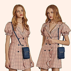 Roulens Small Crossbody Bag Cell Phone Purse for Women, Leather Shoulder Bag Wallet Purse with Credit Card Slots