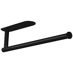 Remarkable Home Paper Towel Holder - Self-Adhesive Or Screw Mounted for Under Cabinet Or Wall, Great for Kitchen, RV, Bathroom and Garage (Black)
