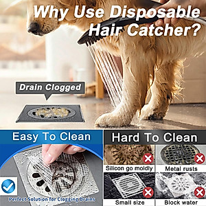 MYLFBT 36 PCS Circular Disposable Shower Drain Hair Catcher Mesh Stickers,Shower Drain Covers for Bathroom and Kitchen Sink Strainers,Suitable for Pet Hair Collection,Bathroom Essentials