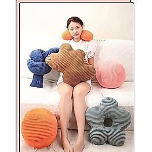 Nordic Style Soft Throw Pillow with Geometric Shape.Cloud ,The Pillow. Cushion(Flower, Brown)