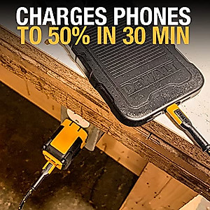 DEWALT 30W PD USB Wall Charger — Worksite USB-C Charger — Android and Apple Compatible Fast Charger — Foldable Plug — Type C Charger Compatible with iPhone 14 13 12 Pro Max iPad Pro