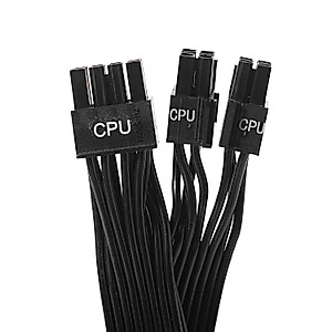 18AWG PCIE Cable for Seasonic, 65CM Male to Male PSU 8 Pin to 8 & 6+2 Pin GPU Power Cable for Seasonic Focus Prime ASUS ROG Thor Strix Modular Power Supply (65cm+15cm)