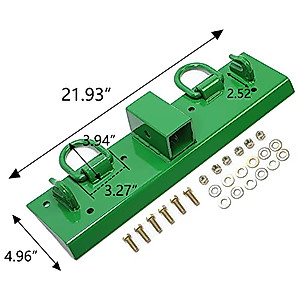 HECASA Tractor Grab Hooks 4.96" W × 21.93" L Compatible with John Deere 2" Receiver Compact Tractor Bolt on Grab Hooks