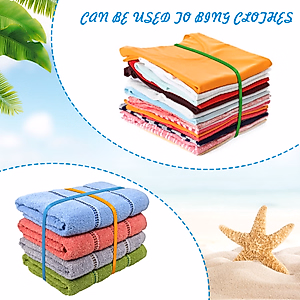 ANCIRS 15pcs Towel Bands for Beach Chairs, Silicone Beach Chair Clips for Fixing Towel, Multi-Functional Windproof Towel Bands Holder for Beach Chairs Cruise
