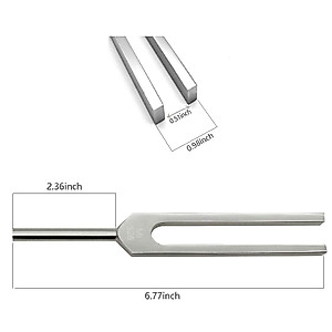 528 Hz Tuning Fork Tools Sound Healing Chakra Tuning Fork Solfeggio Energy Tuning Fork for DNA Repair Healing MI528 Hz Love Frequency Healing Devices for Healing (Silvery)