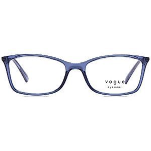 Vogue Eyewear Women's VO5305B Rectangular Prescription Eyewear Frames, Transparent Blue/Demo Lens, 54 mm