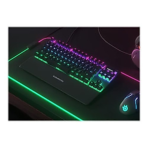 SteelSeries Apex 7 TKL Compact Mechanical Gaming Keyboard – OLED Smart Display – USB Passthrough and Media Controls – Tactile and Clicky – RGB Backlit (Blue Switch)