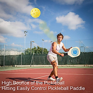 WAIWAIBEAR Pickleball Paddles Set of 4 Delux Pickle Ball Paddle& Ball Set,Pickleball Set Indoor&Outdoor Rackets(Includes 4Wood Paddles & 7 Balls Pickleballs 6 Bandage 1 Carry Bag Set