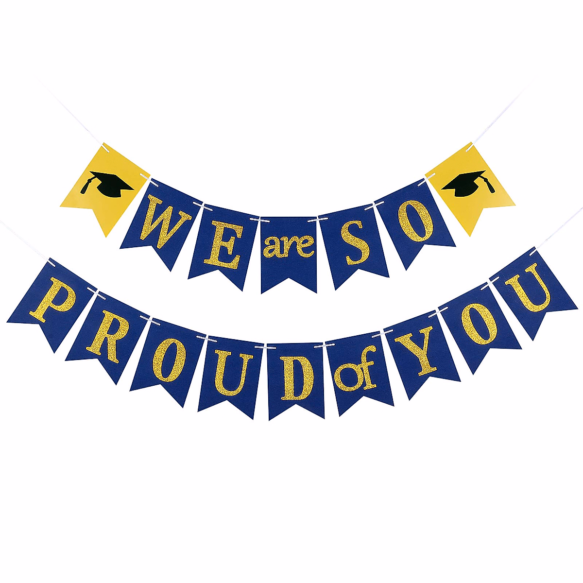 We are So Proud of You Banner Blue and Gold Congratulations Banner, So Proud of You Graduation Banner Graduation Decorations 2023 Banner for College Graduation Party Decorations 2023 Blue and Gold