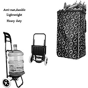 Shopping Trolley on Wheels Multi Function Shopping Cart,Portable Cart Collapsible Trolley Luggage Cart Cart Arc Design Appearance Atmosphere Storage Hand Trucks,