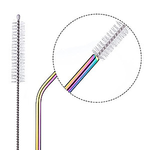 Stainless Steel Straws Iridescence Colors, Fits 30 oz Tumbler, Extra Long Reusable Ecofriendly