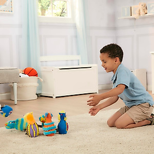 Melissa & Doug Fuzzy Monster Bowling Pins & Ball With Mesh Storage Bag (8-Piece Set) - Toddler Plush Indoor Bowling Set, Monster Bowling Set For Toddlers And Kids Ages 2+