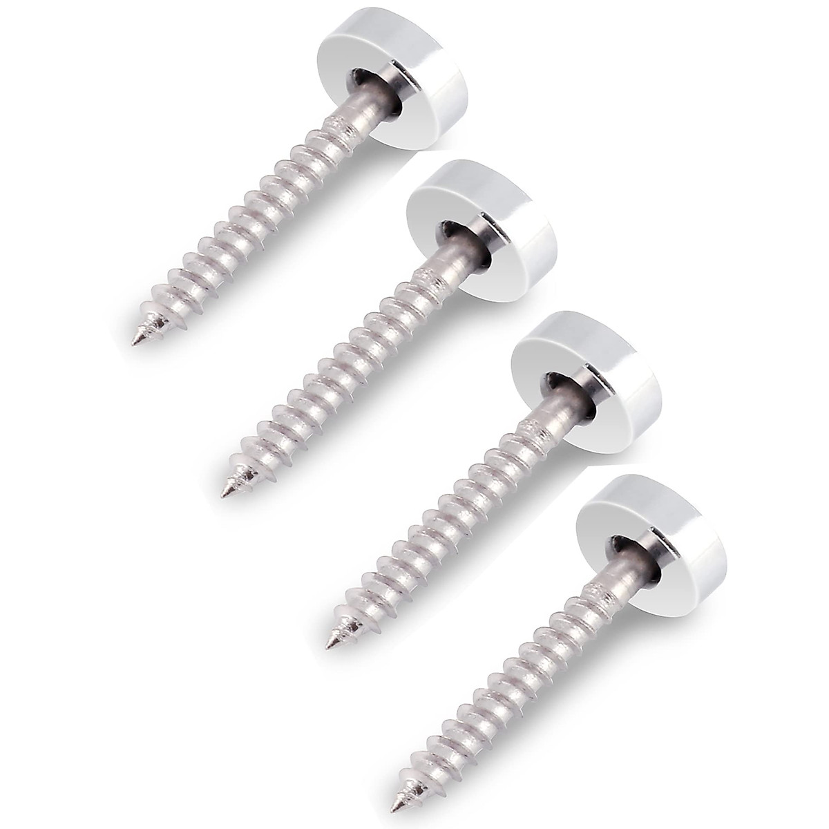 Metallor Guitar Neck Joint Bushings and Bolts Mounting Ferrules Metal with Mounting Screws for Electric Guitar or Bass Guitar 4Pcs Chrome