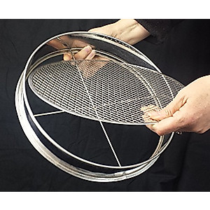 Practicool Garden Potting Mix Sieve - Stainless Steel Riddle - Soil sifting pan - with 8 Interchangeable Filter mesh Sizes - 2,3,4,6,7,9,11,12 mm and Bonus Spade