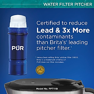 PUR Plus Water Pitcher Filtration System, 11 Cup – PPT111B