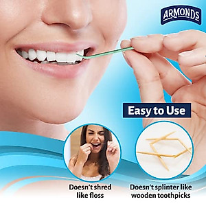 Armonds ProPicks MicroPick Dental Picks for Teeth Cleaning with Zinc Oxide - Disposable Plastic Toothpicks for Teeth & Gums - Protects Teeth & Massages Gums - 3 Packages x 120 Plastic Dental Picks