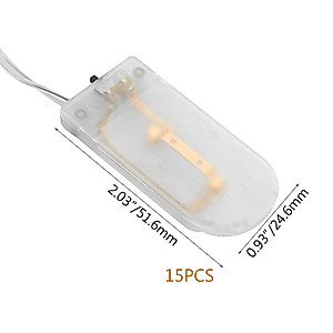 WMYCONGCONG 15 PCS 2X 3V CR2032 Battery Holder Coin Button Cell Battery Holder Case with ON/Off Switch Lead Wire Type (Clear)