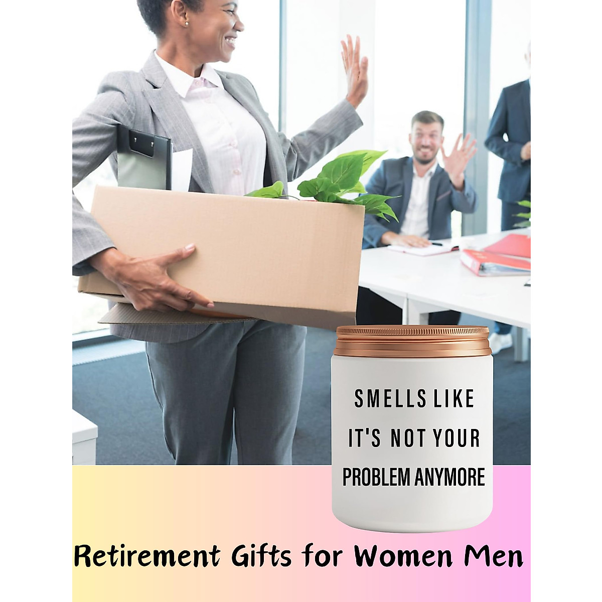 Retirement Gifts for Women Men, Farewell Gifts for Coworkers，Leaving Job Divorce Breakup Going Away Gifts, Lavender Scented Candle