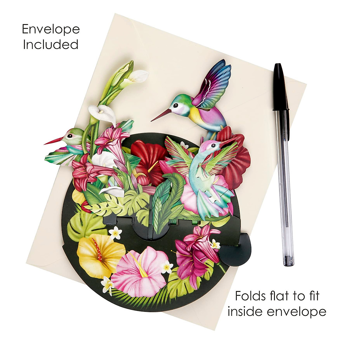 SANTORO Pirouette, 3D Pop Up Greeting Card - Hummingbirds - For Her, Mom, Wife, Sister, Daughter, Birthday, Bird Lovers | Thank You Cards For Teacher | Get Well Soon Card