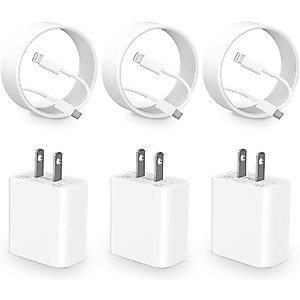 esbeecables for i.Phone Charger Fast Charging, 3Pack 20W Type C Fast Charger Block with 6FT USB C Charger Cable Compatible for i.Phone 14/13/12/11 Pro Max/11/Xs Max/XR/X,i.Pad,AirPods Pro