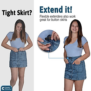 Flexible Button Waist Extenders for Pants (6-Pack Black) Men and Women’s Pants, Shorts, Skirts - Jean Extender Button by Comfy Clothiers