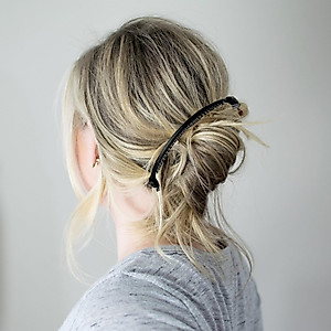 12 Pieces Banana Hair Clips Hair Comb Clips Plastic Classic Ponytail Banana hair holder for Women Girls, 6 styles (Classic)