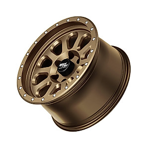 RockTrix RT111 17 inch Wheel Compatible with 2009-2024 Ford F150 17x9 6x135 Wheels (-12mm Offset, 4.5in Backspace) 87.1mm Bore, Bronze Wheels, Also fits 2022+ Bronco Raptor Rims