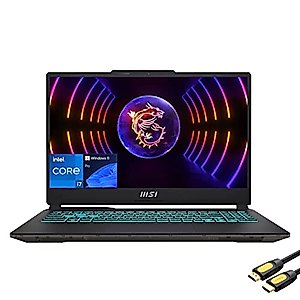 MSI Cyborg Gaming Laptop, 15.6'' 144hz IPS FHD Display, GeForce RTX 4060, Intel 10-Core i7-12650H, 32GB DDR5, 2TB PCIe SSD, Backlit KB, Wi-Fi 6, RJ45, Type-C, SPS HDMI 2.1 Cable, Win 11 Pro, Black