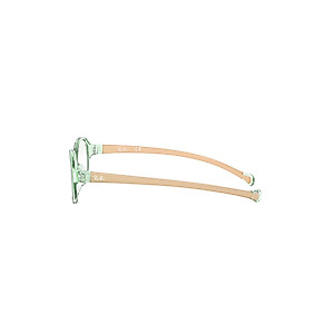 Ray-Ban Junior Kids' Ry1587 Oval Prescription Eyeglass Frames, Transparent Light Green/Demo Lens, 41 mm