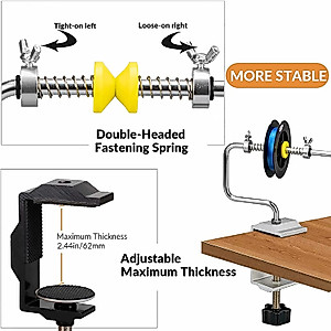 THKFISH Fishing Line Spooler Fishing Line Winder Spooler Fishing Accessories Adjustable Stable Portable Fishing Line Spooler with Clamp B-Long Line Spooler + C-Line Remover
