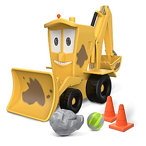 Stinky & Dirty Show, Backhoe Loader 11.5-inch Deluxe Vehicle with Accessories, Pretend Play