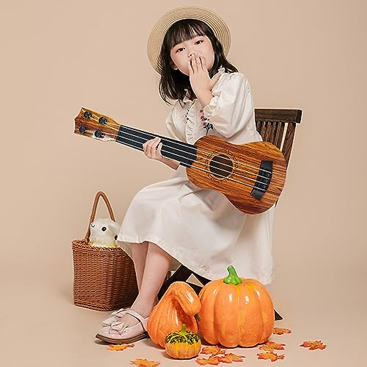 Kids Toy Ukulele, Kids Guitar Musical Toy, Beginner Musical Instrument 14 inches with 4 Strings Mini Guitar for Skill Improving Kids Play Early Educational Pre School Children Toddler