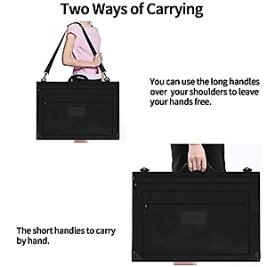 Boczif Art Portfolio Tote Bag, Art Portfolio Case 27’’ x 21’ with Nylon Shoulder Waterproof Protector, Art Storage Carrying Case for Professional Artwork Sketch Drawing Canvas Photography Poster