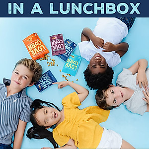 LOVE CORN Fab Four - Sea Salt, BBQ, Salt & Vinegar, Hot Spicy 0.7oz x 20 Delicious Crunchy Corn Healthy Family Snacks Gluten Free, Kosher, NON-GMO Alternative for Chips, Nuts, Crackers Pretzels