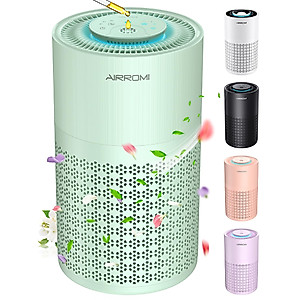 AIRROMI Air Purifiers with an Extrea Filter Covers Up to 990 sqft, Air Cleaner with Fragrance Sponge for Allergens Dust, Smoke, Odor, Dander, Pollen, H13 True HEPA 3-in-1 Filter Green